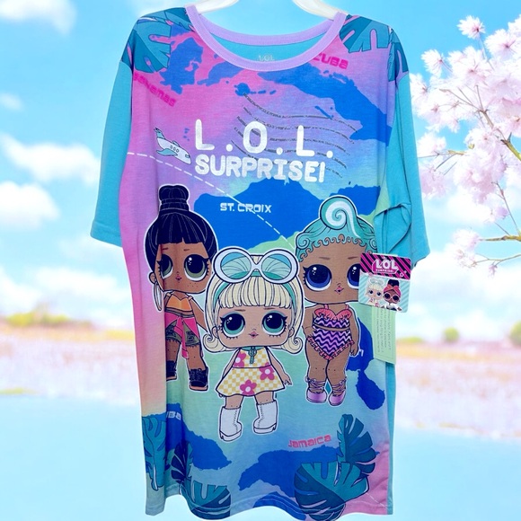 L.O.L. Surprise! | Pajamas | Lol Surprise Sz 12 Blue And Pink Nightgown ...